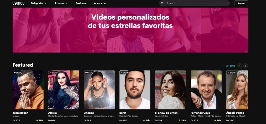 Chenoa, Beret y Alaska en Cameo, la plataforma creadora de vídeos ...