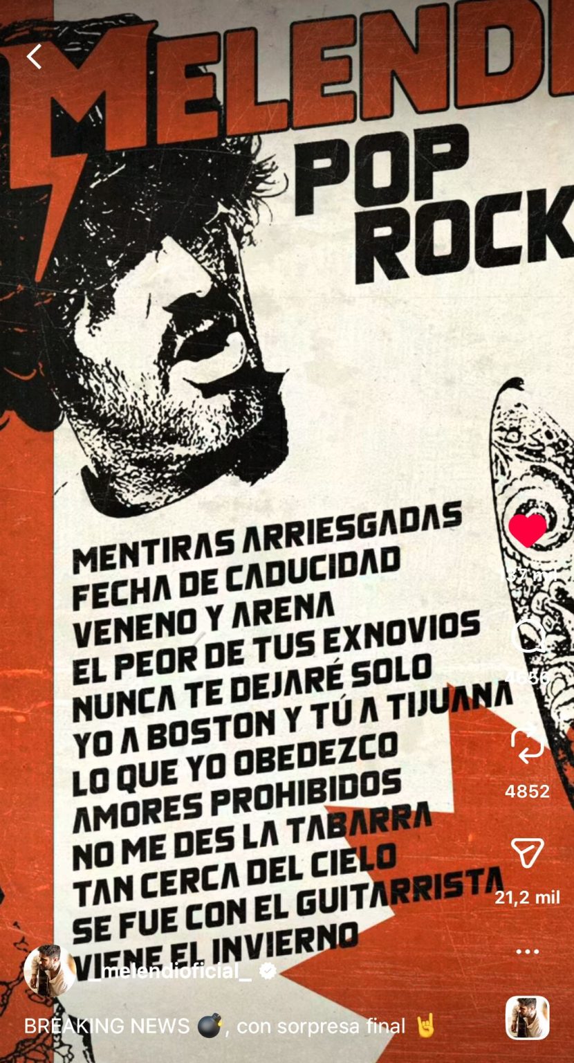 Melendi anuncia su nuevo disco 'Pop Rock' y una nueva gira en 2026 ...
